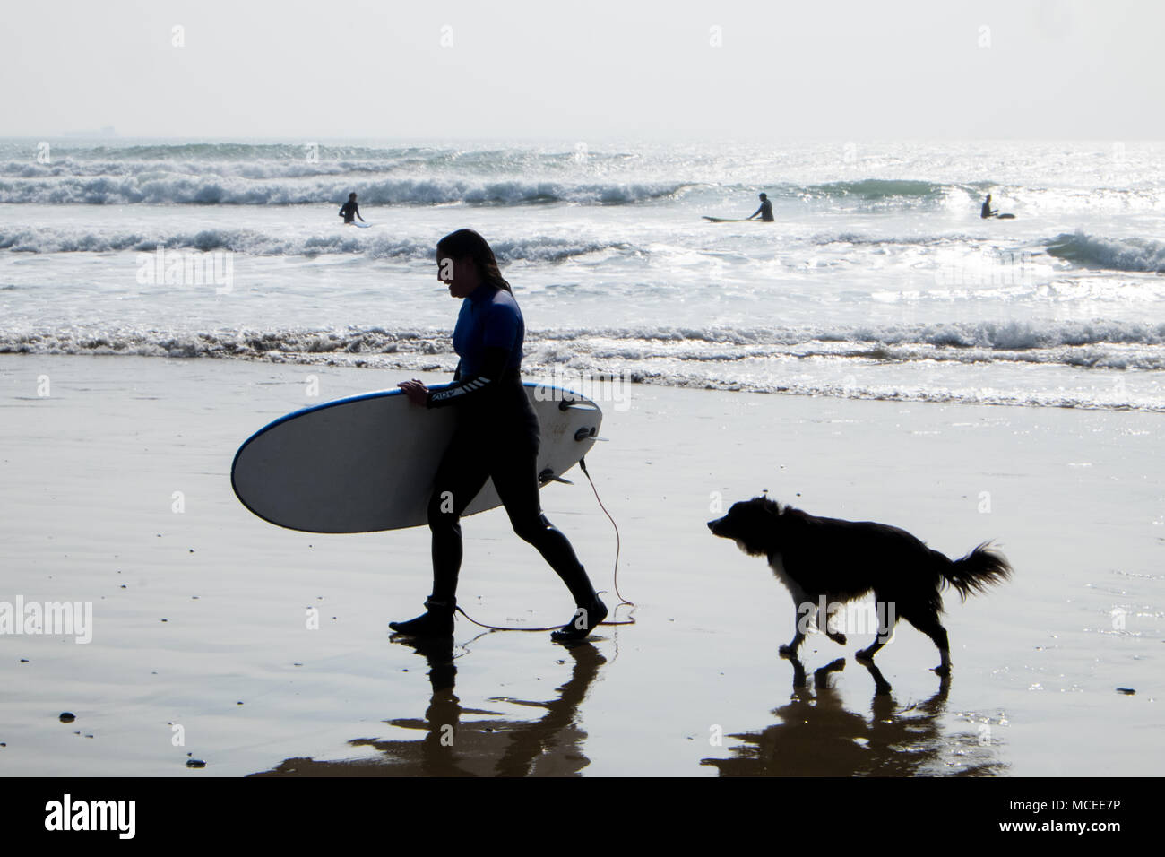 Surf school, learning,surfing,on,surfboards,water,sports,at,Newgale ...