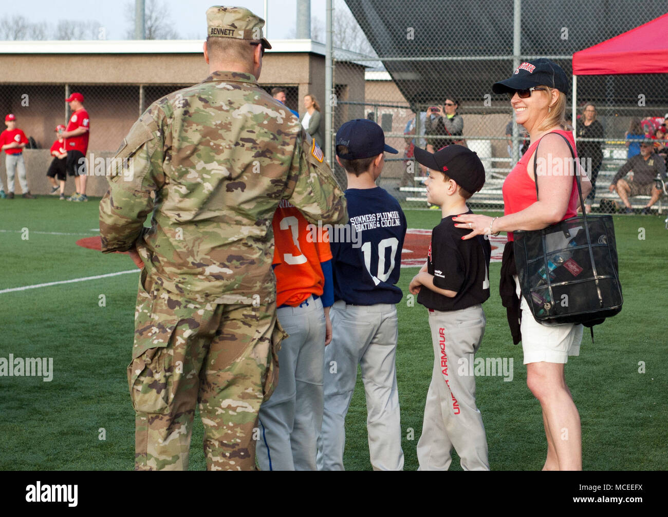 Sergeant Major Jeffrey Bennett of the 38 Infantry Division presented ...