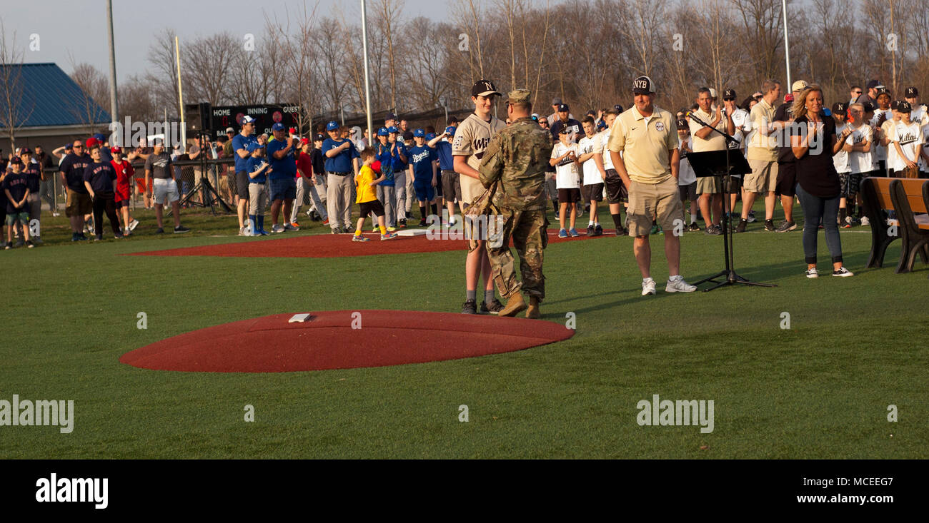 Sergeant Major Jeffrey Bennett of the 38 Infantry Division presented ...