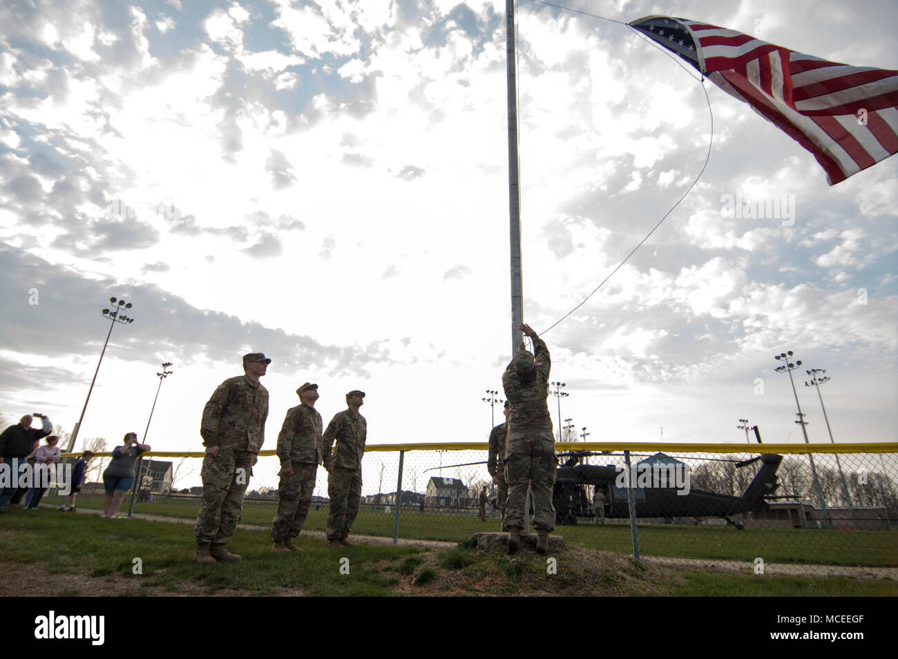 Sergeant Major Jeffrey Bennett of the 38 Infantry Division presented ...
