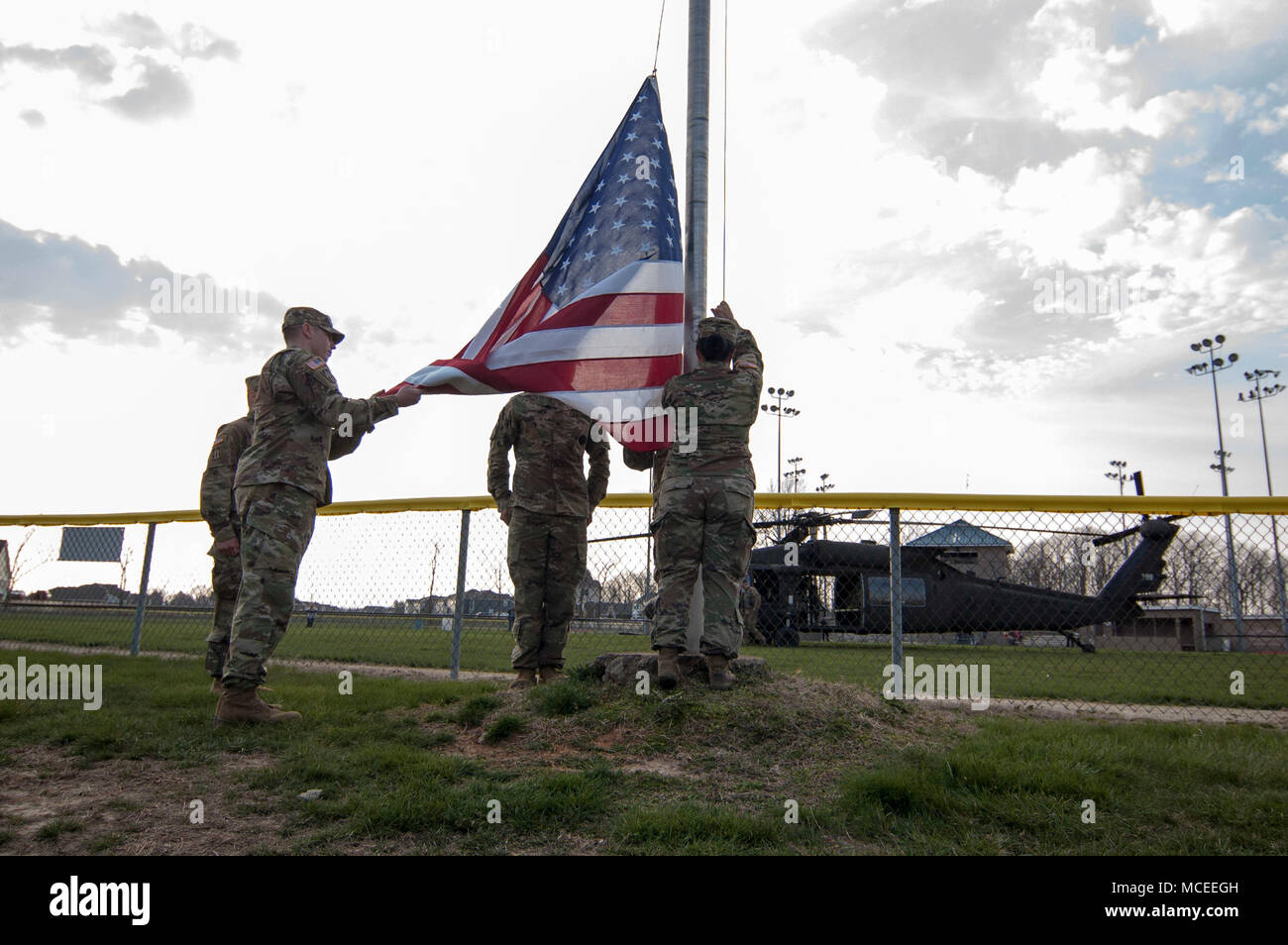 Sergeant Major Jeffrey Bennett of the 38 Infantry Division presented ...