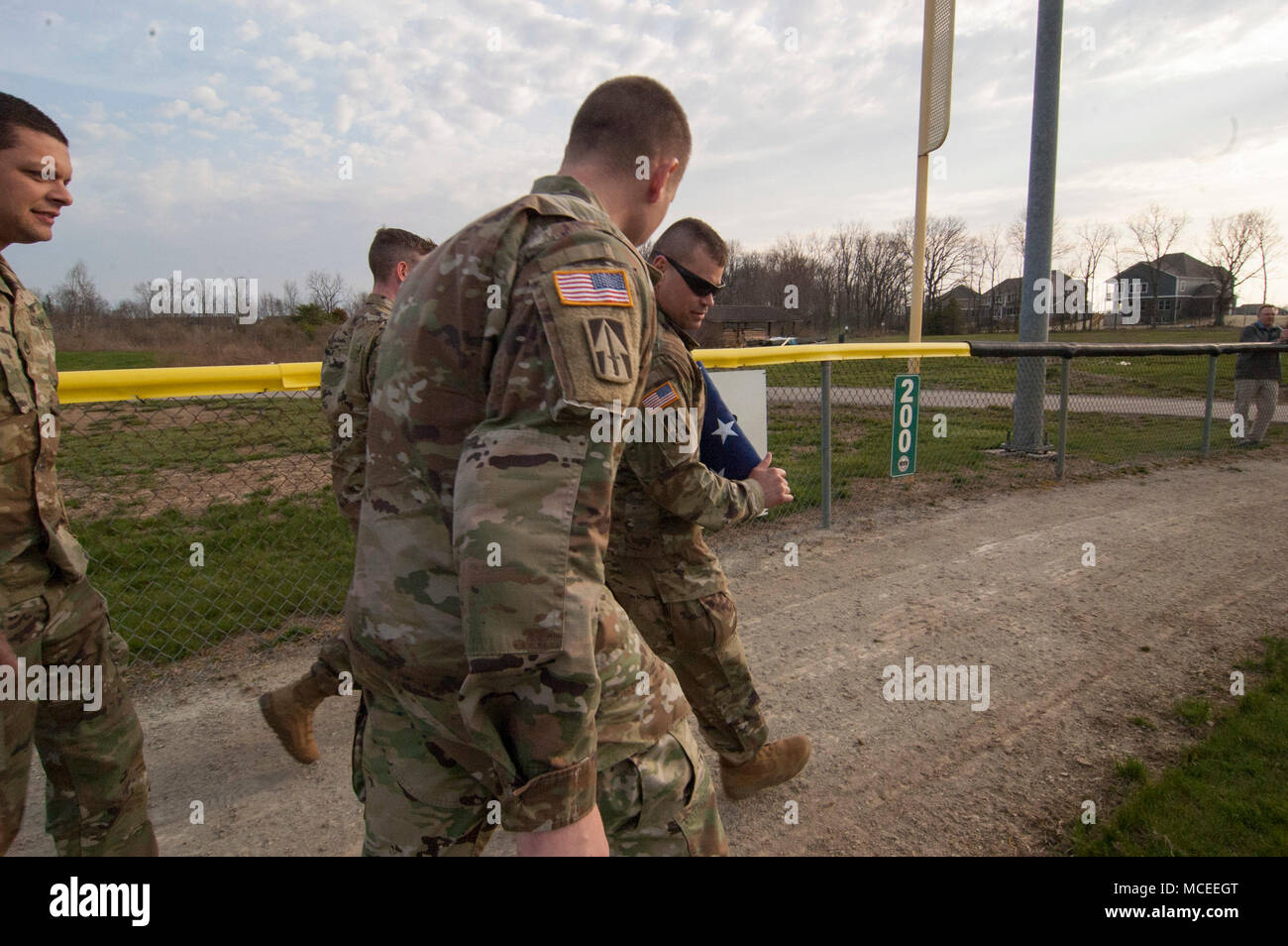 Sergeant Major Jeffrey Bennett of the 38 Infantry Division presented ...