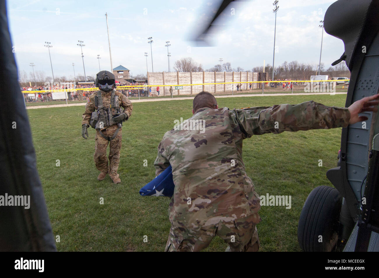 Sergeant Major Jeffrey Bennett of the 38 Infantry Division presented ...