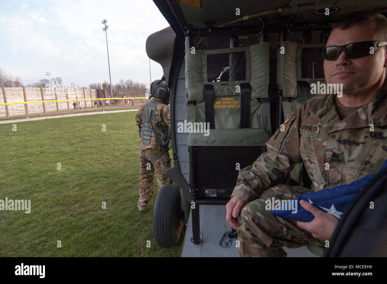 Sergeant Major Jeffrey Bennett of the 38 Infantry Division presented ...