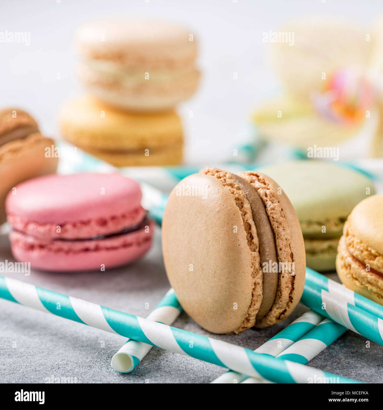 French assorted macarons Stock Photo - Alamy