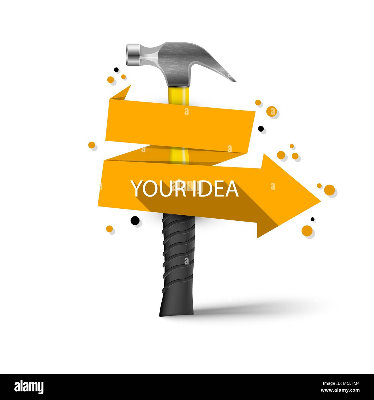 Realistic 3d hammer and paper banner Stock Vector Image & Art - Alamy