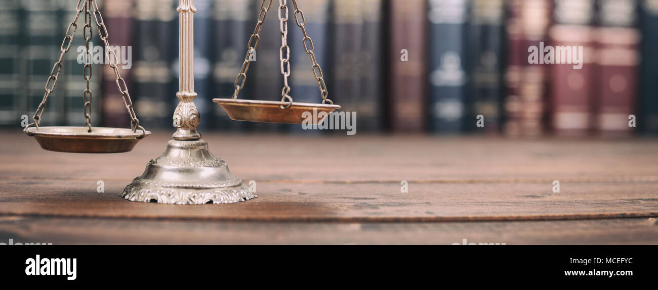 Law and Justice, Legality concept, Scales of Justice l on a wooden ...