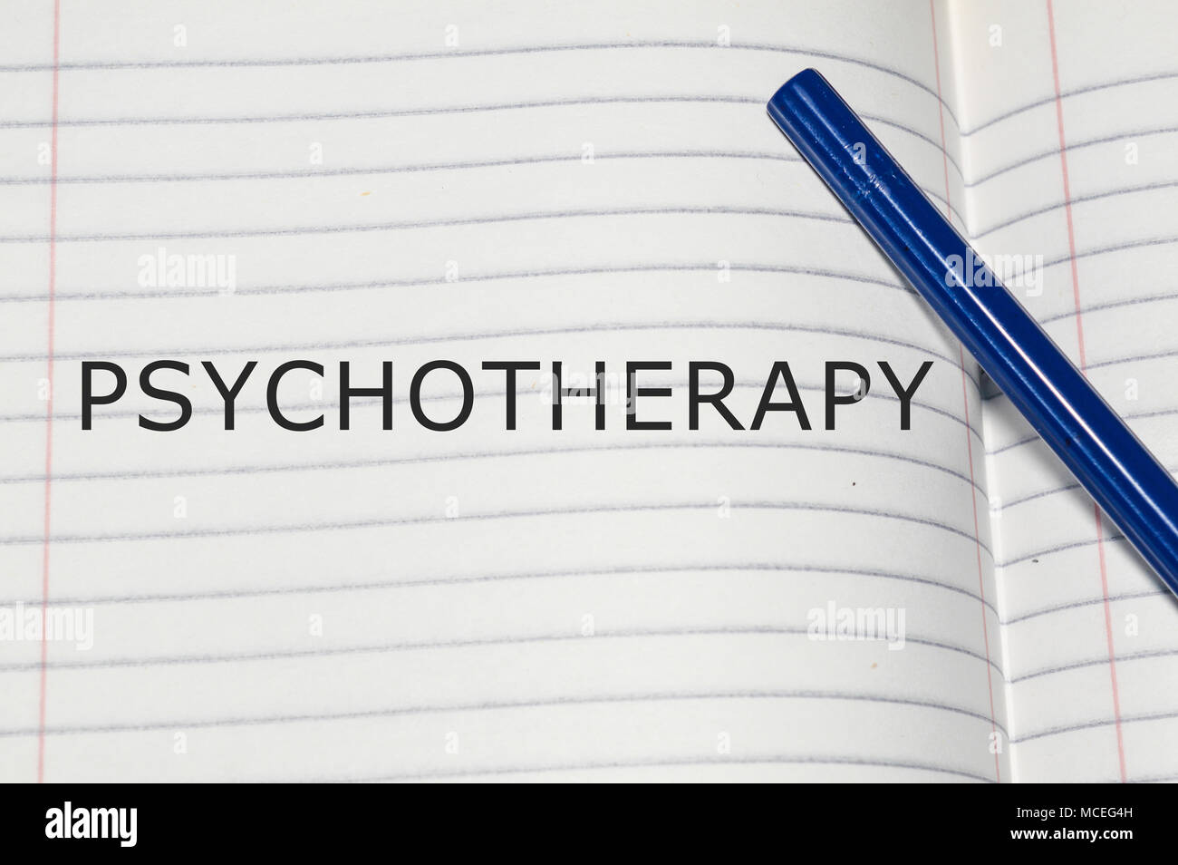 Psychotherapy word written on white paper, health concept background ...
