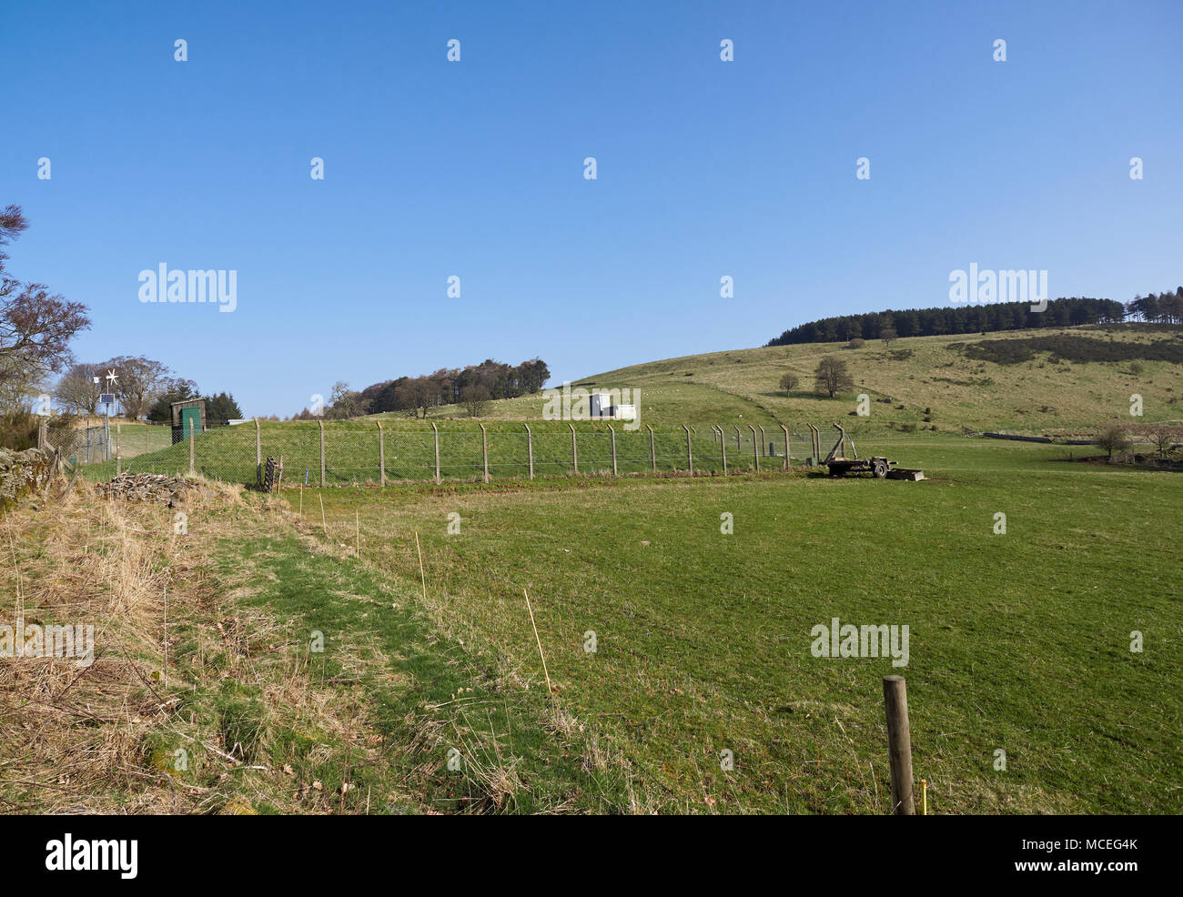 The Dunnichen Reserve reservoir lies on a hill just outside the Village ...