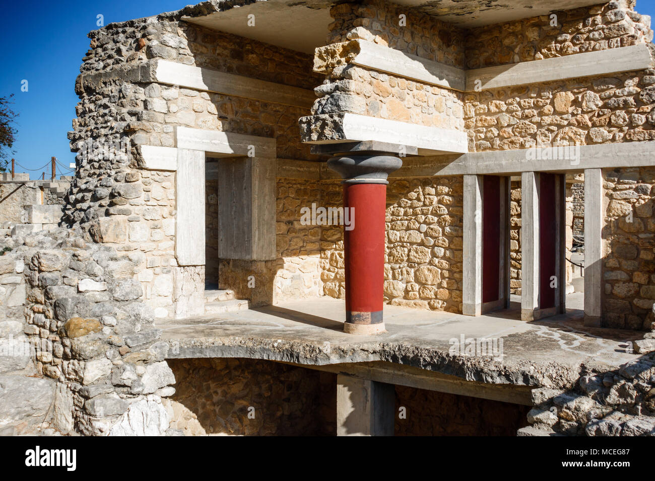 Ancient ruins of The Knossos Palace, Heraklion, Crete, Greece Stock ...