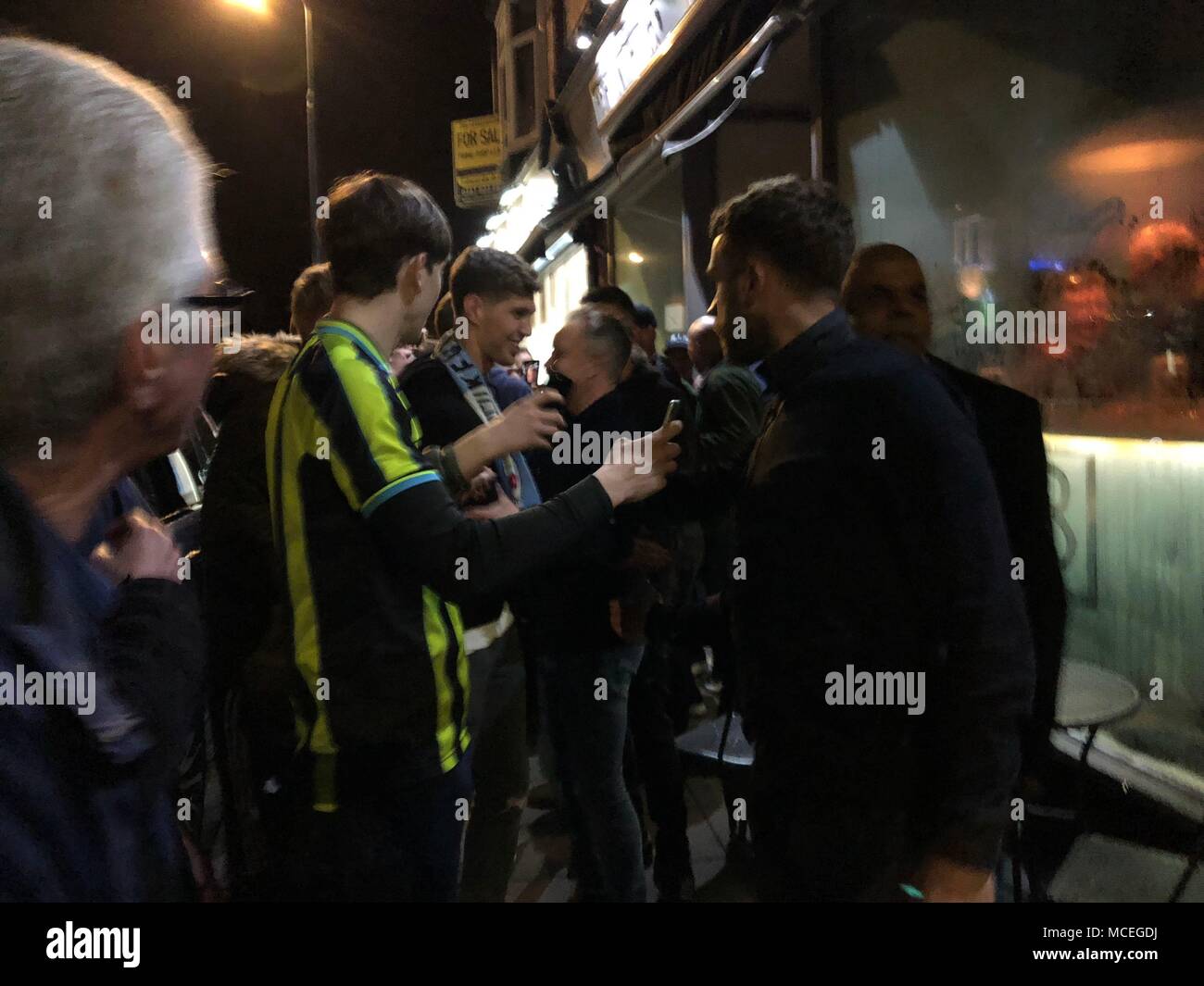 Kyle walker celebrate winning premier league hale wine bar hi-res stock ...