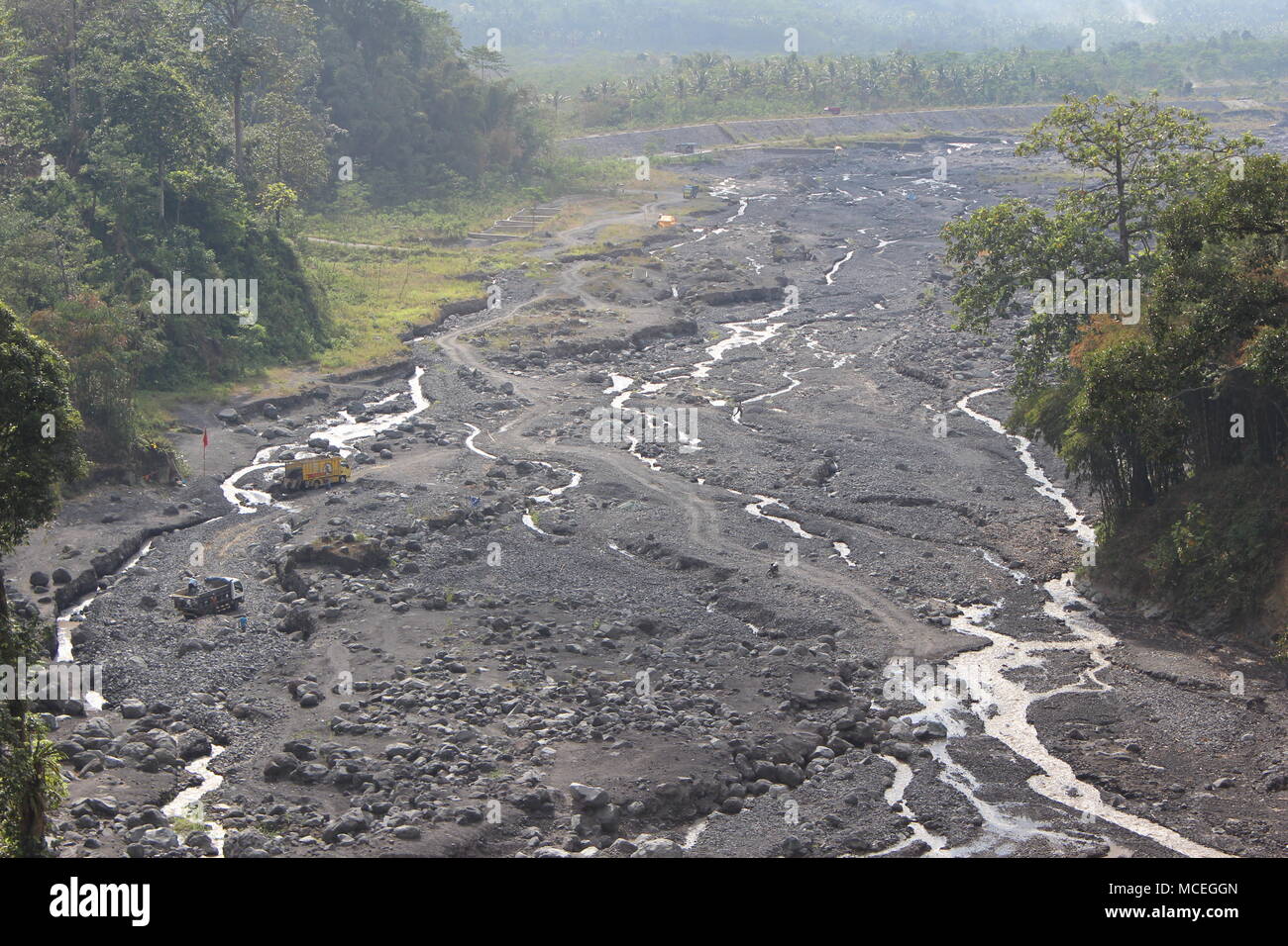 The atmosphere of the slopes of Mount Semeru, one of the largest and ...