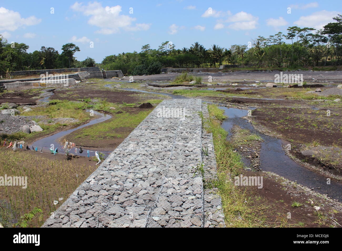 The atmosphere of the slopes of Mount Semeru, one of the largest and ...