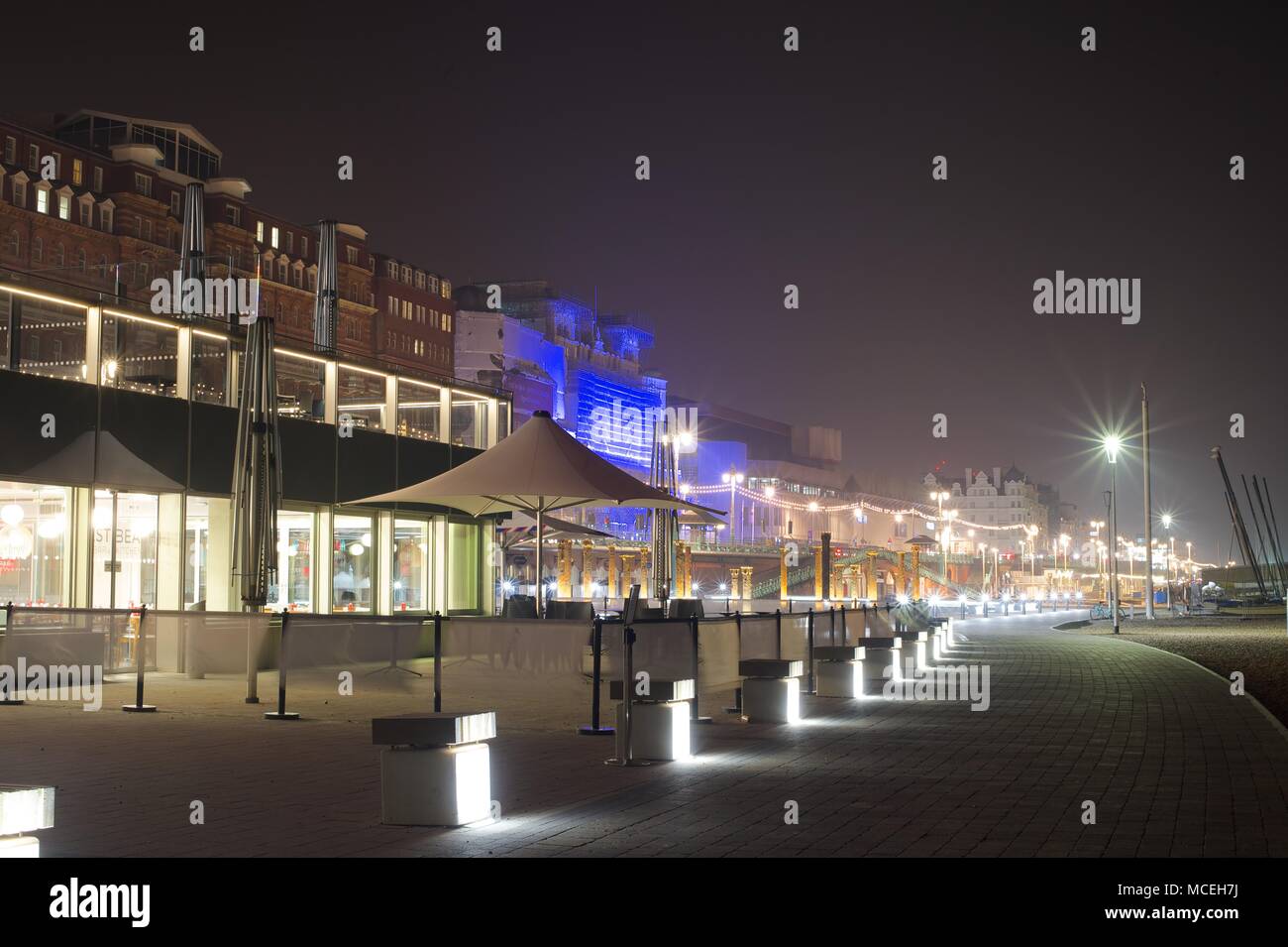 Brighton's seafront with west pier ruins Stock Photo - Alamy