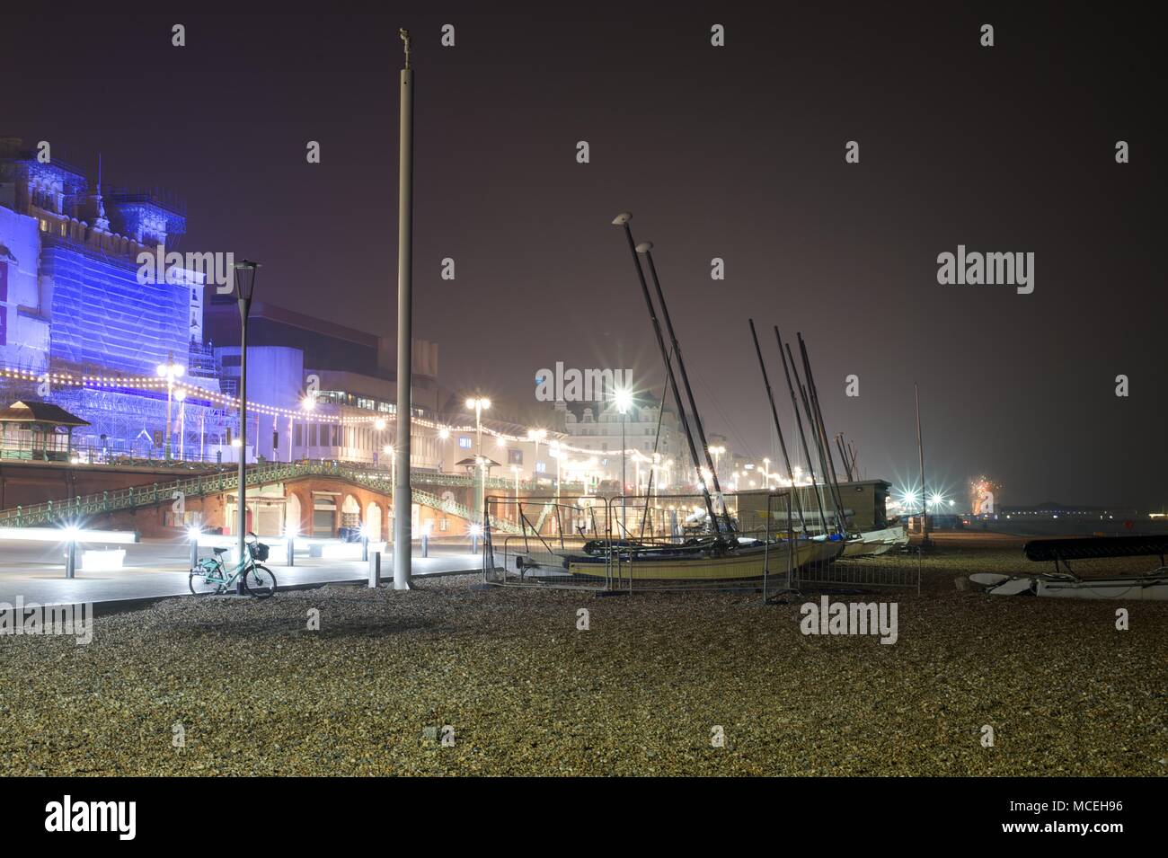 Brighton's seafront with west pier ruins Stock Photo - Alamy