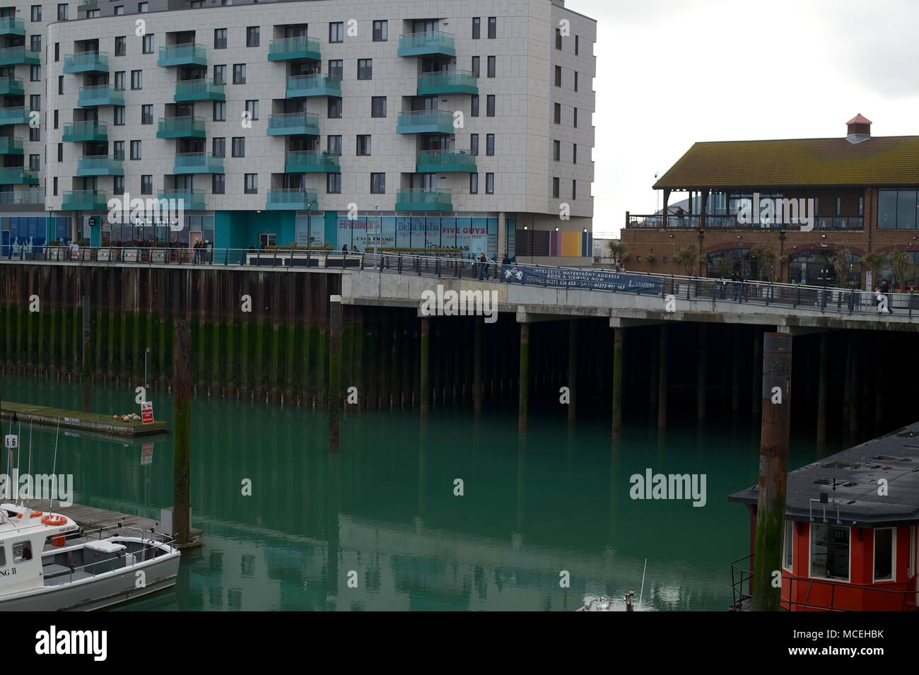 Brighton Marina, apartment block on stilts Stock Photo - Alamy