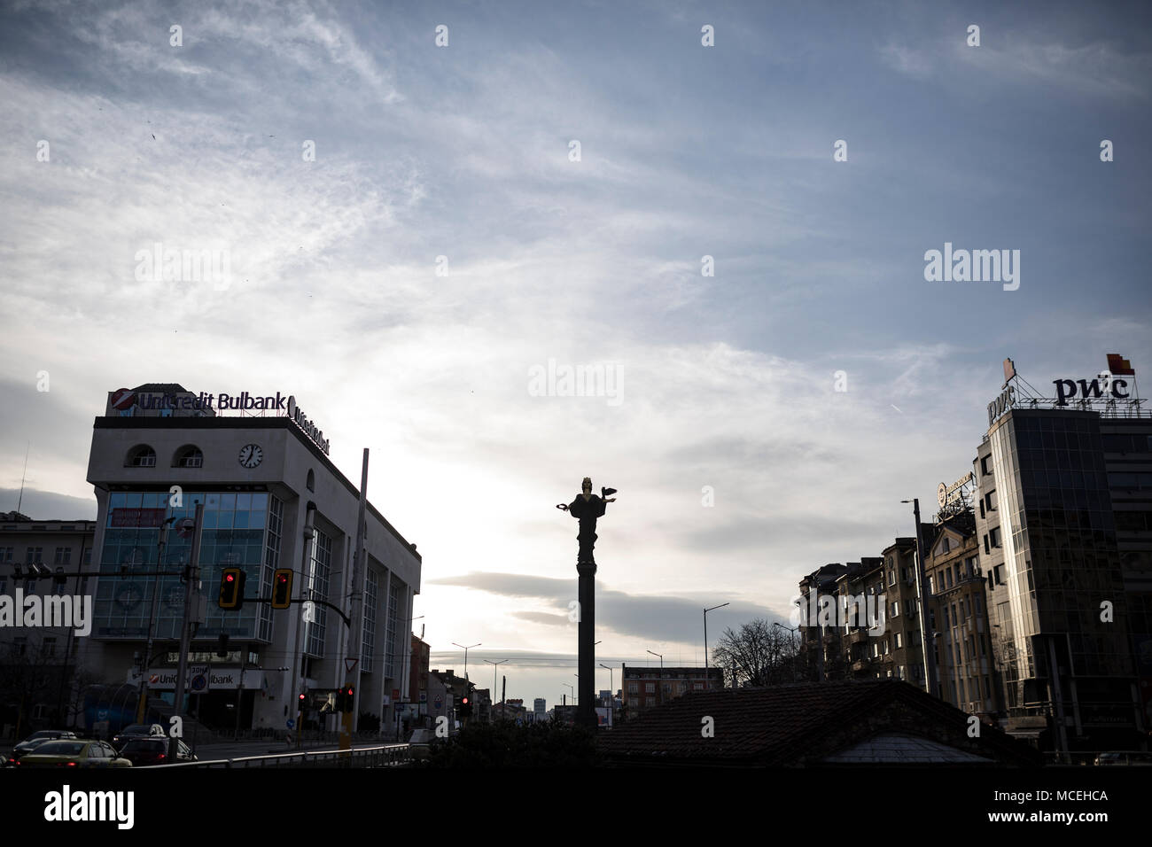 Statue of Sveta Sofia in Sofia, Bulgaria on April 7, 2018 Stock Photo ...