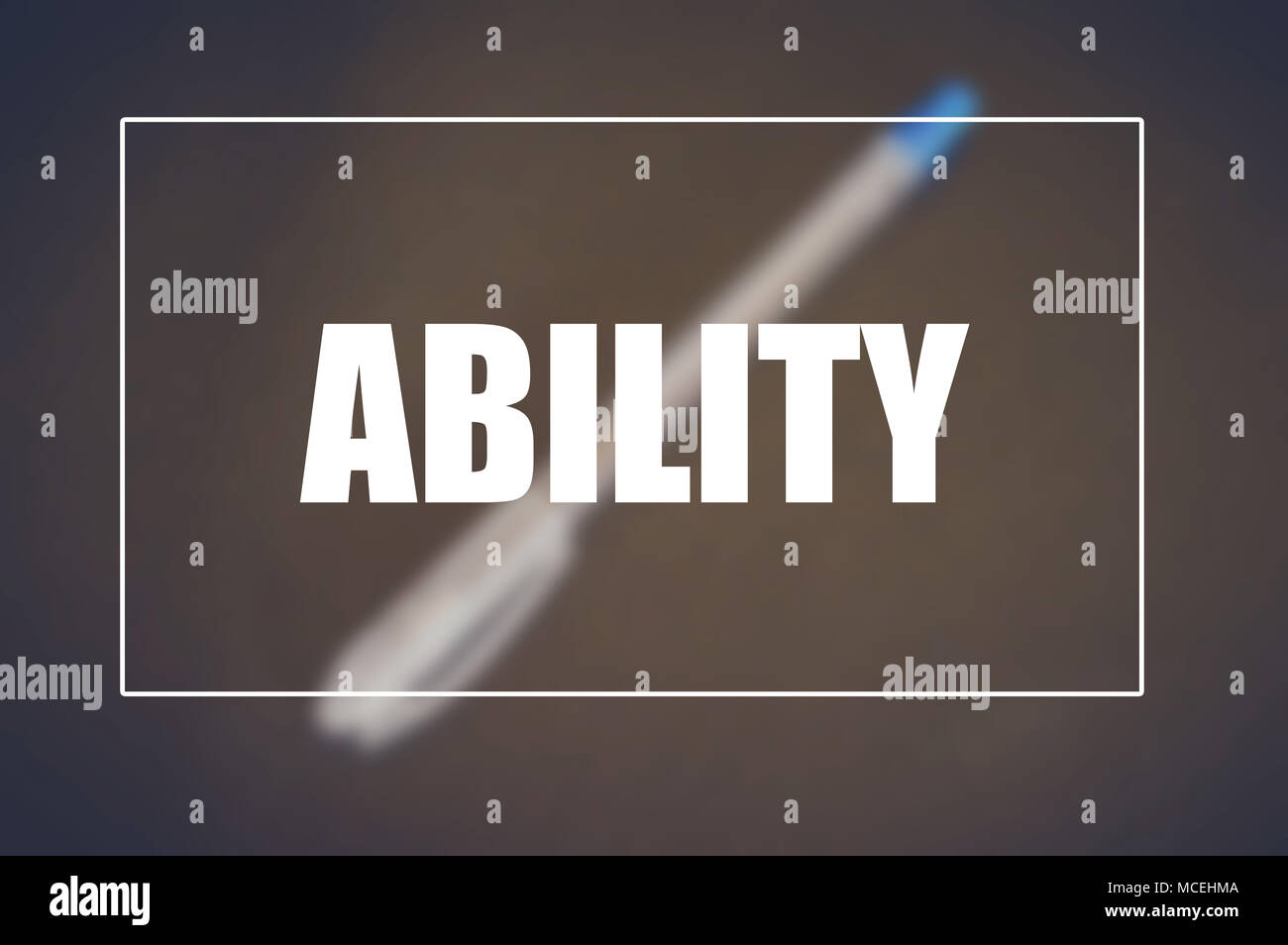 Ability word with business blurring background Stock Photo - Alamy