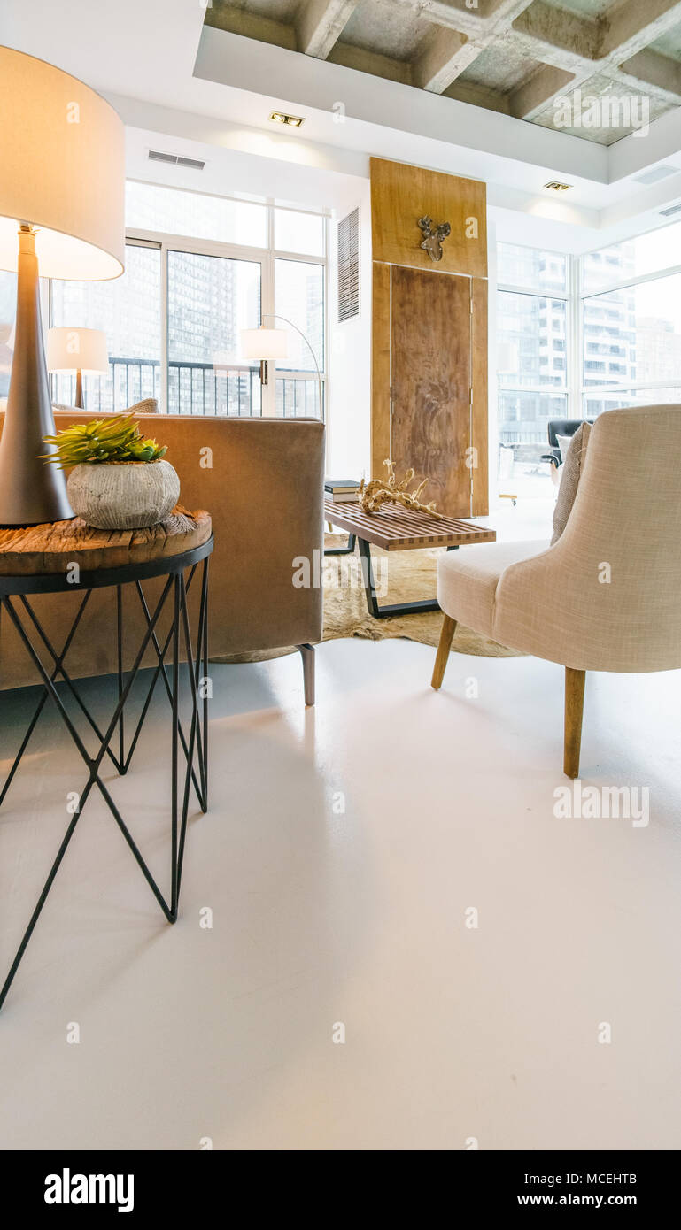 Interior of modern furnished living room Stock Photo - Alamy