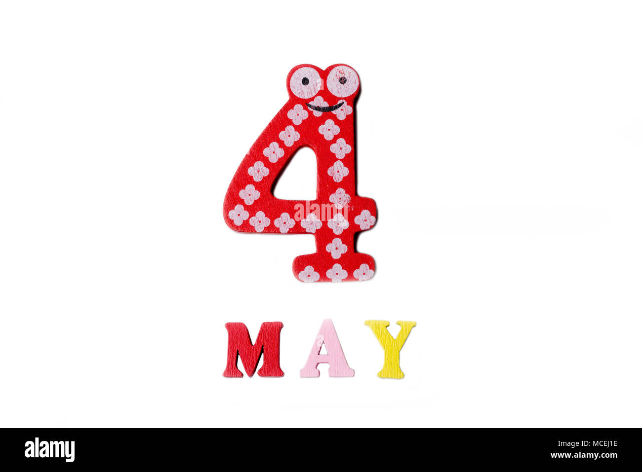 The number four and the word may on a white background. Calendar Stock ...