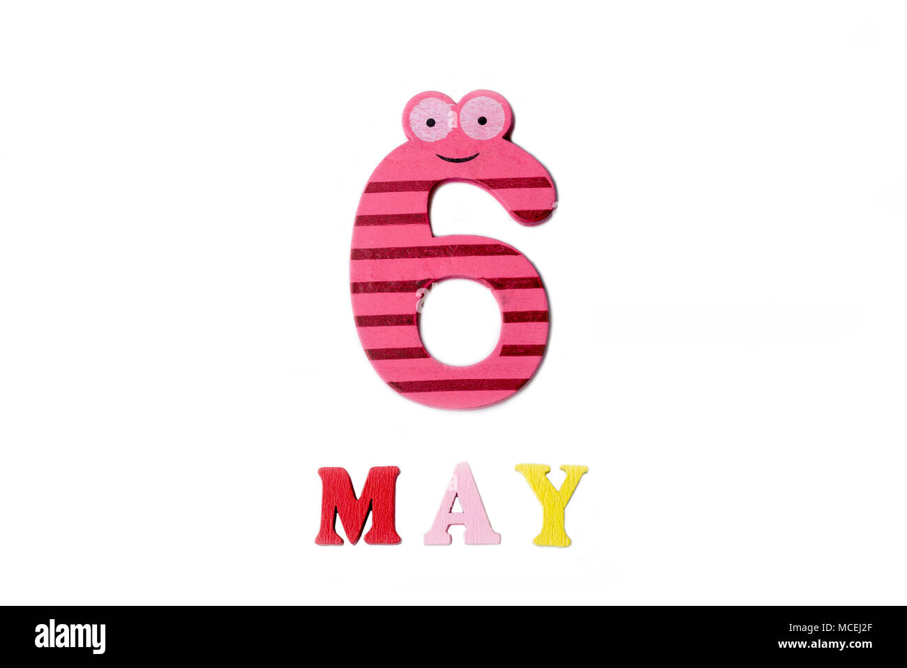 The number six and the word may on a white background. Calendar Stock ...