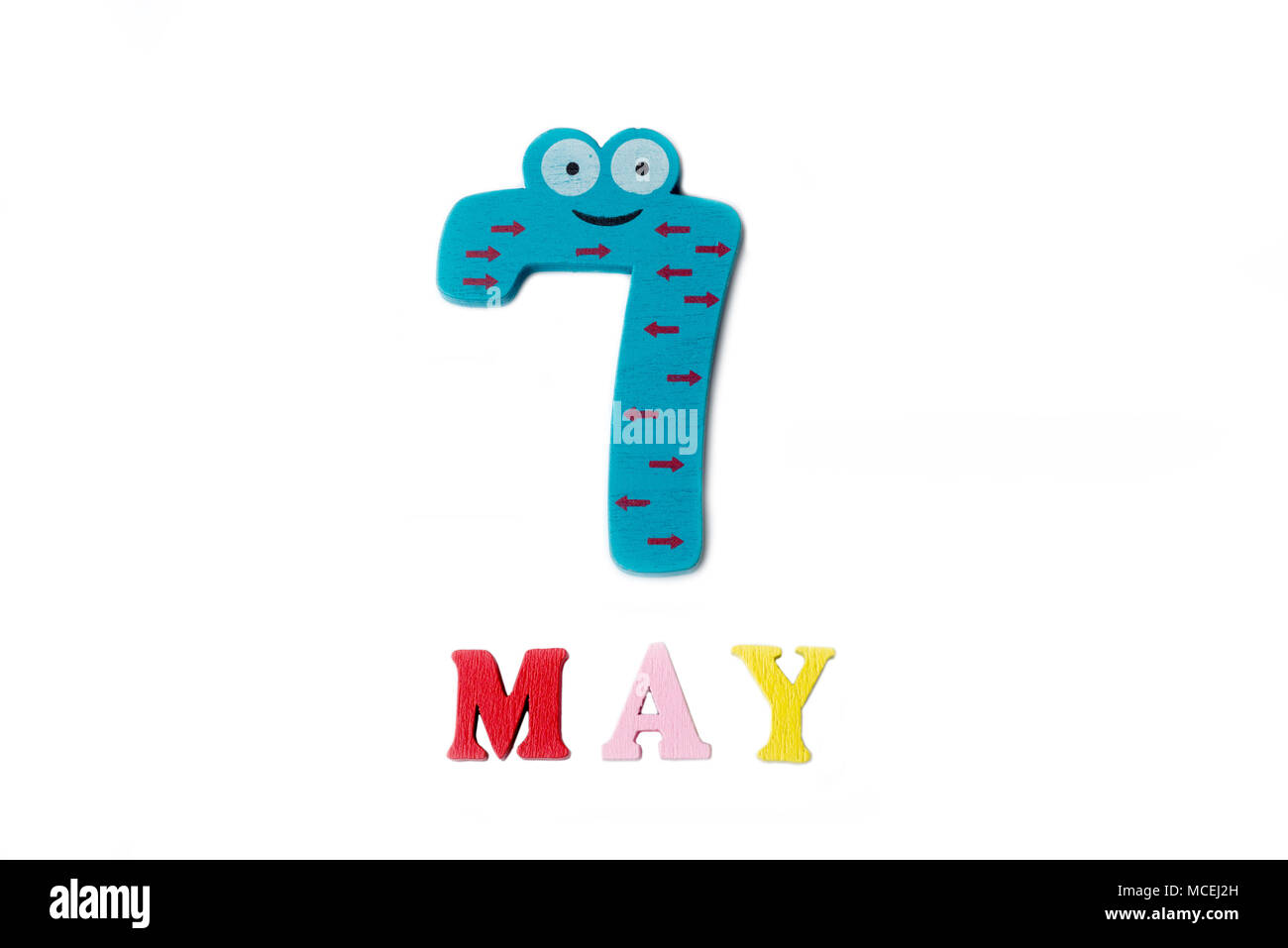The number seven and the word may on a white background. Calendar Stock ...