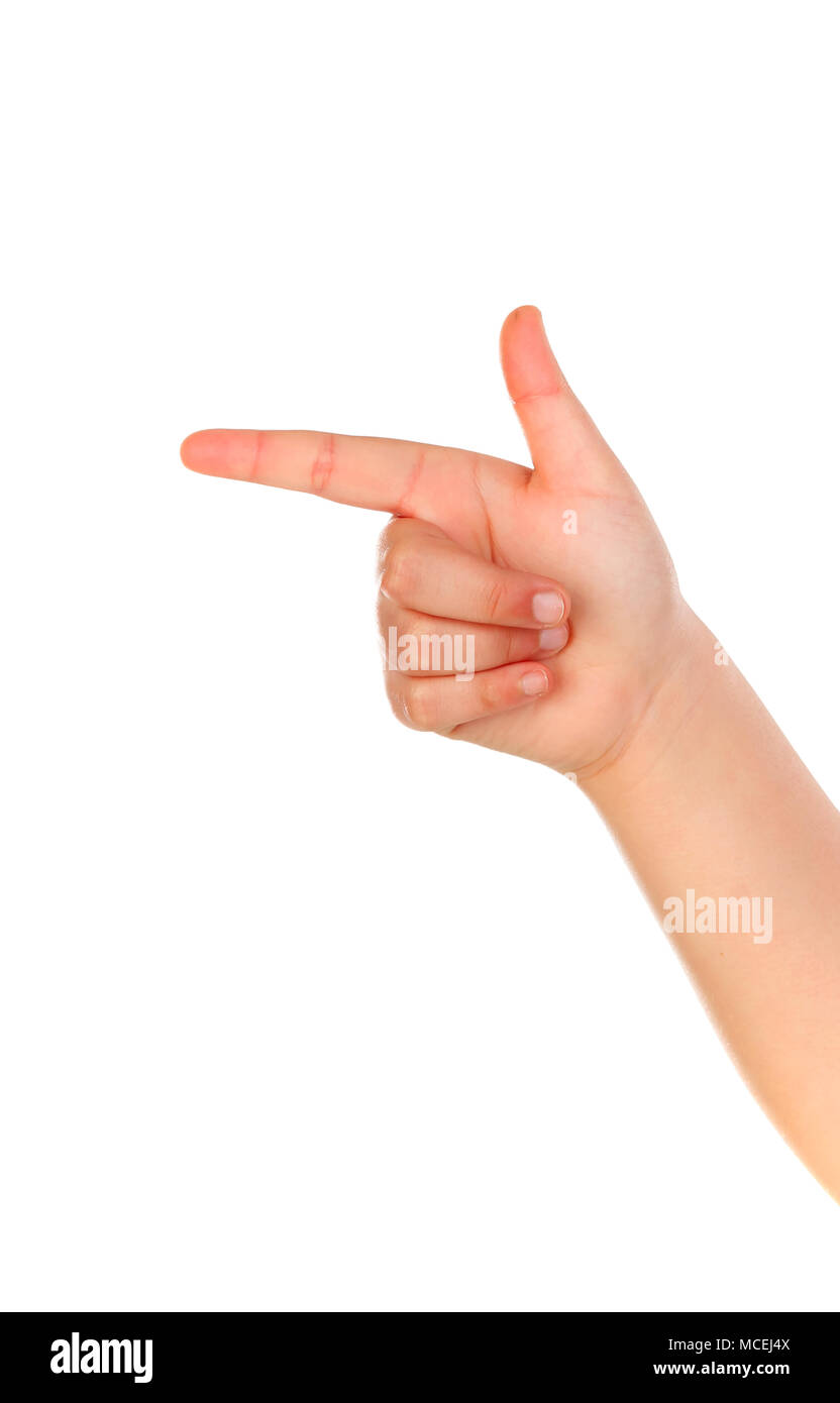 Child hand isolated on a white background Stock Photo - Alamy