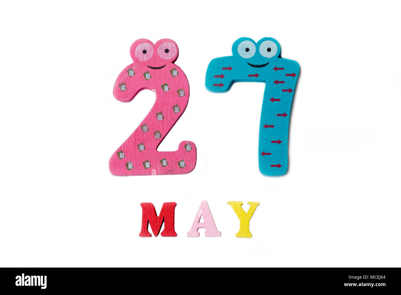 Figure twenty-seven and the word may on a white background. Calendar ...