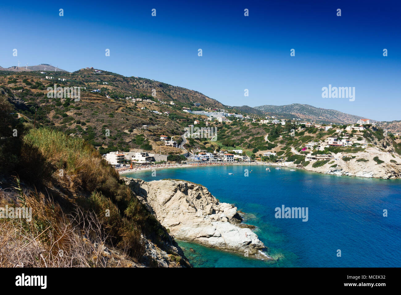 Scenic view of Crete Island and landscape against sky, Heraklion ...
