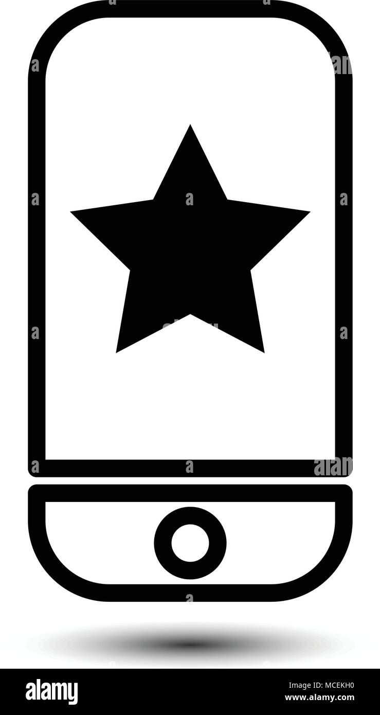 Mobile Phone With Favorite Mark On The Screen Stock Vector Image & Art ...