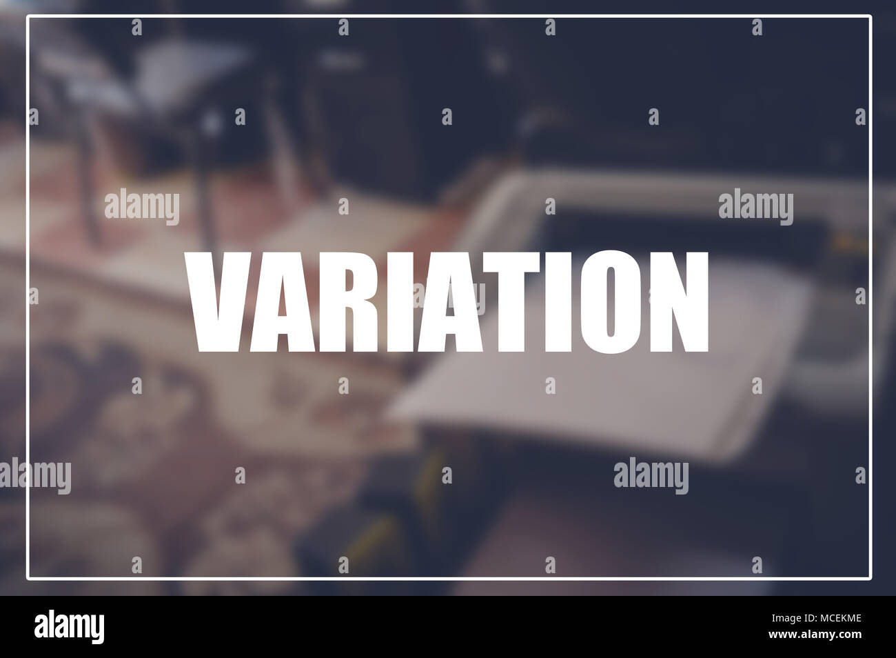 Variation word with blurring business background Stock Photo - Alamy