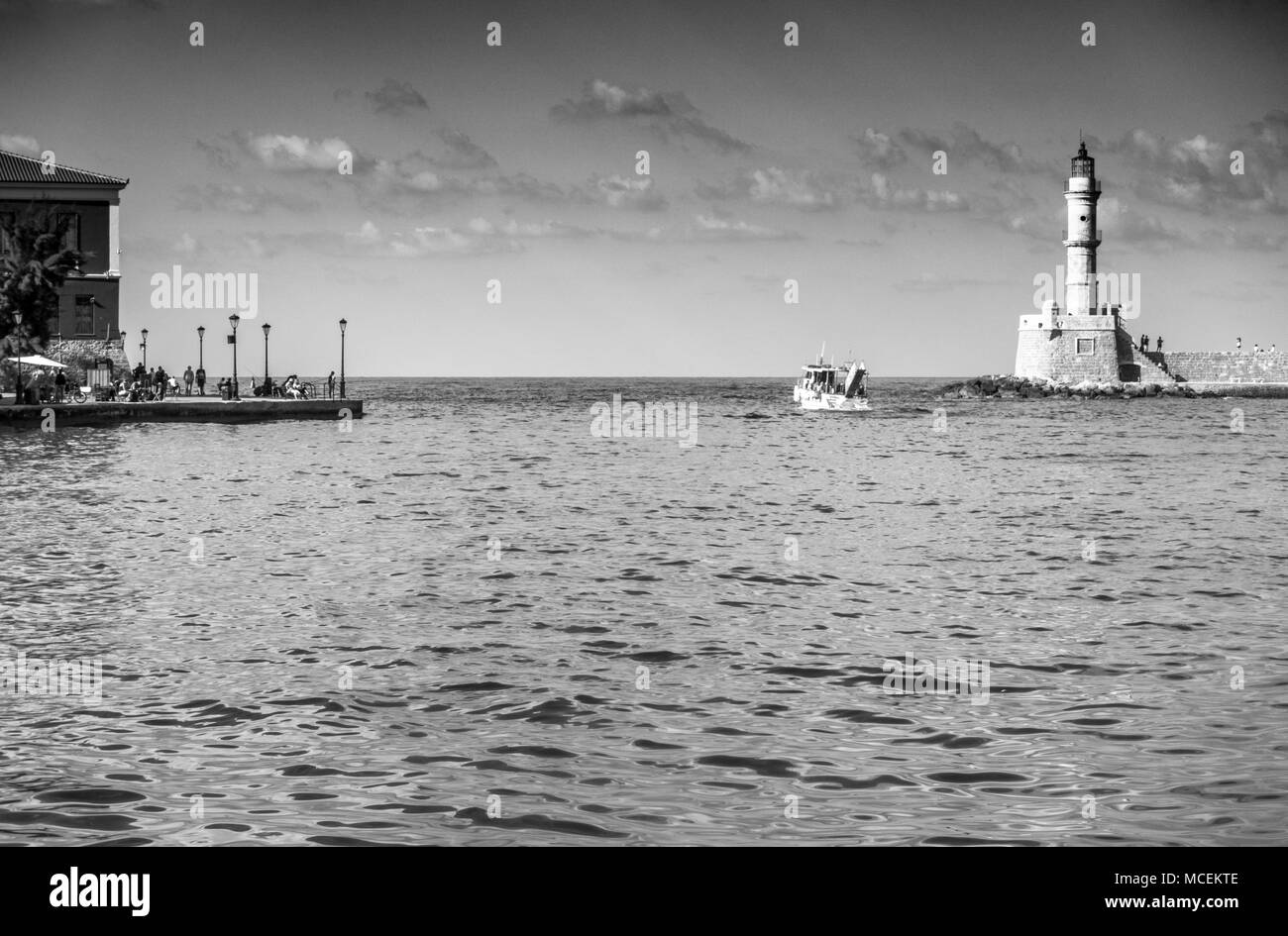 Lighthouse greece island in Black and White Stock Photos & Images - Alamy