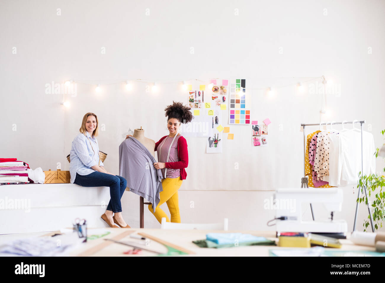 Young creative women in a studio, startup business Stock Photo - Alamy