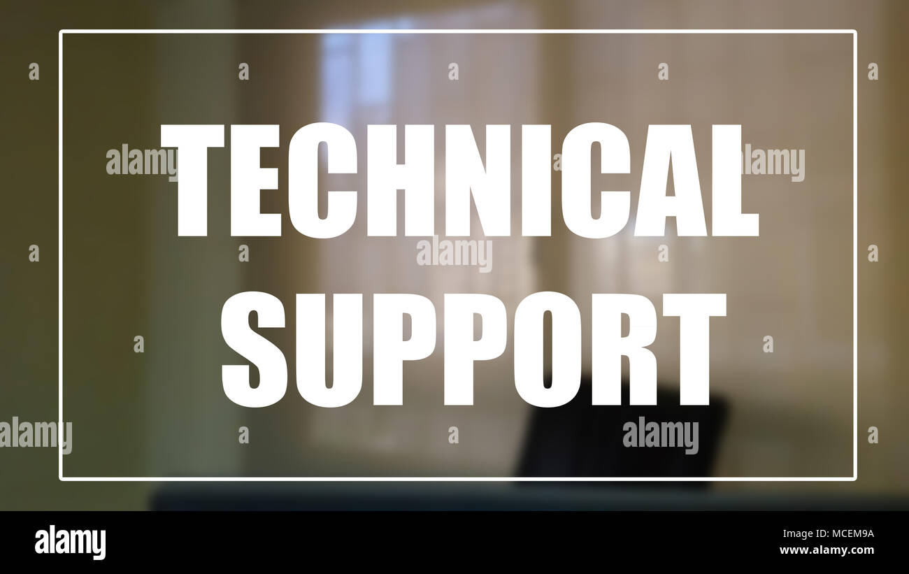 Technical Support word with blurring business background Stock Photo ...