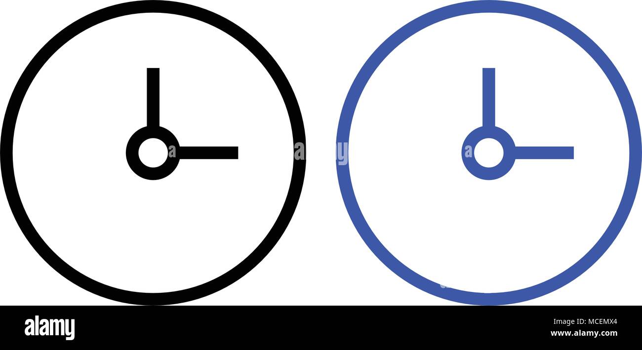 Clock outline icon. Time icon vector illusrtation Stock Vector Image ...
