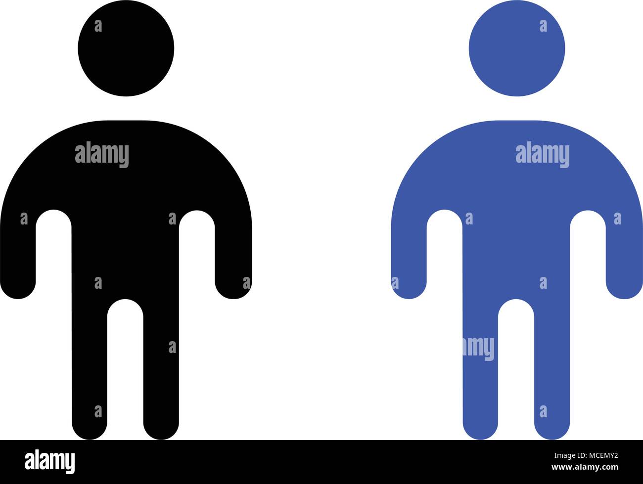 Human flat icon simple vector illustration. Black and Blue color Stock ...
