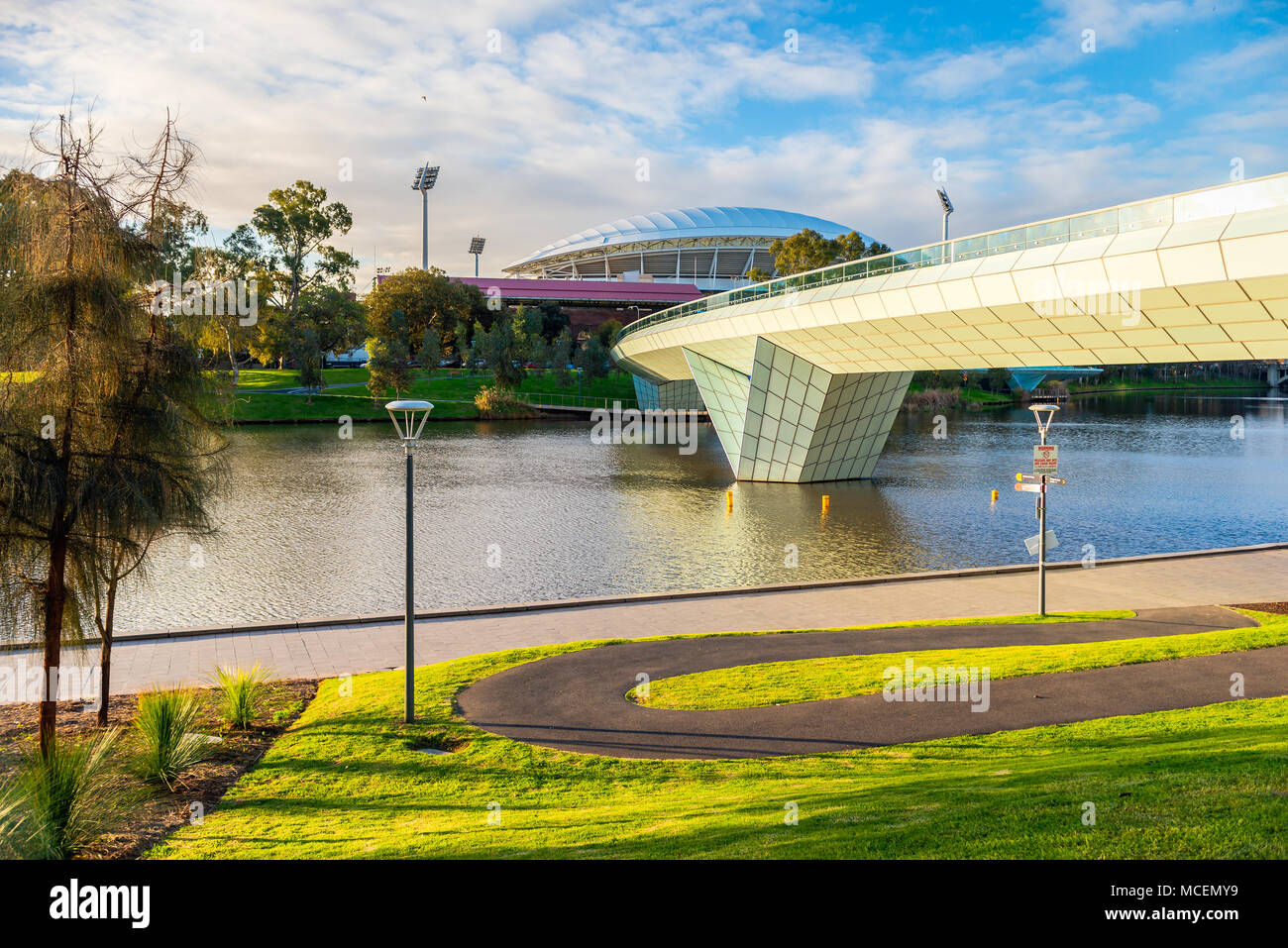 Adelaide, Australia - August 27, 2017: Iconic River Torrens Footbridge ...