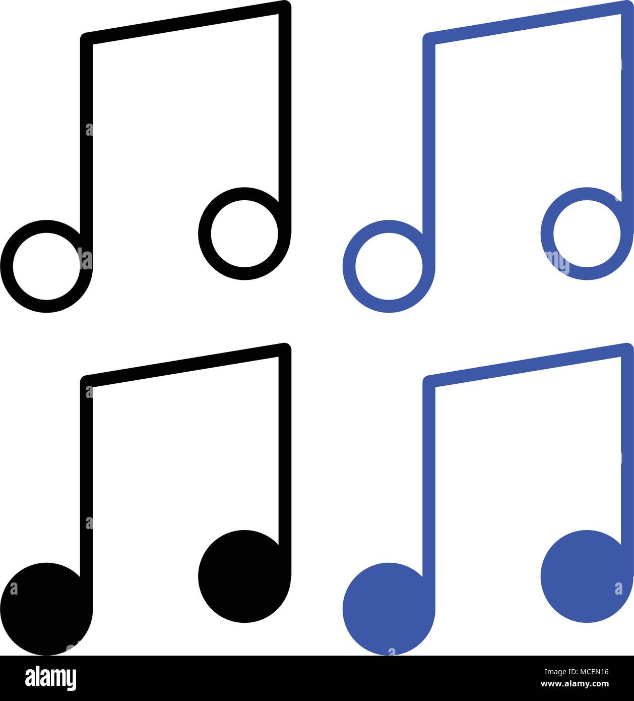 Outline melody icon. vector illustration. Black and Blue color Stock ...