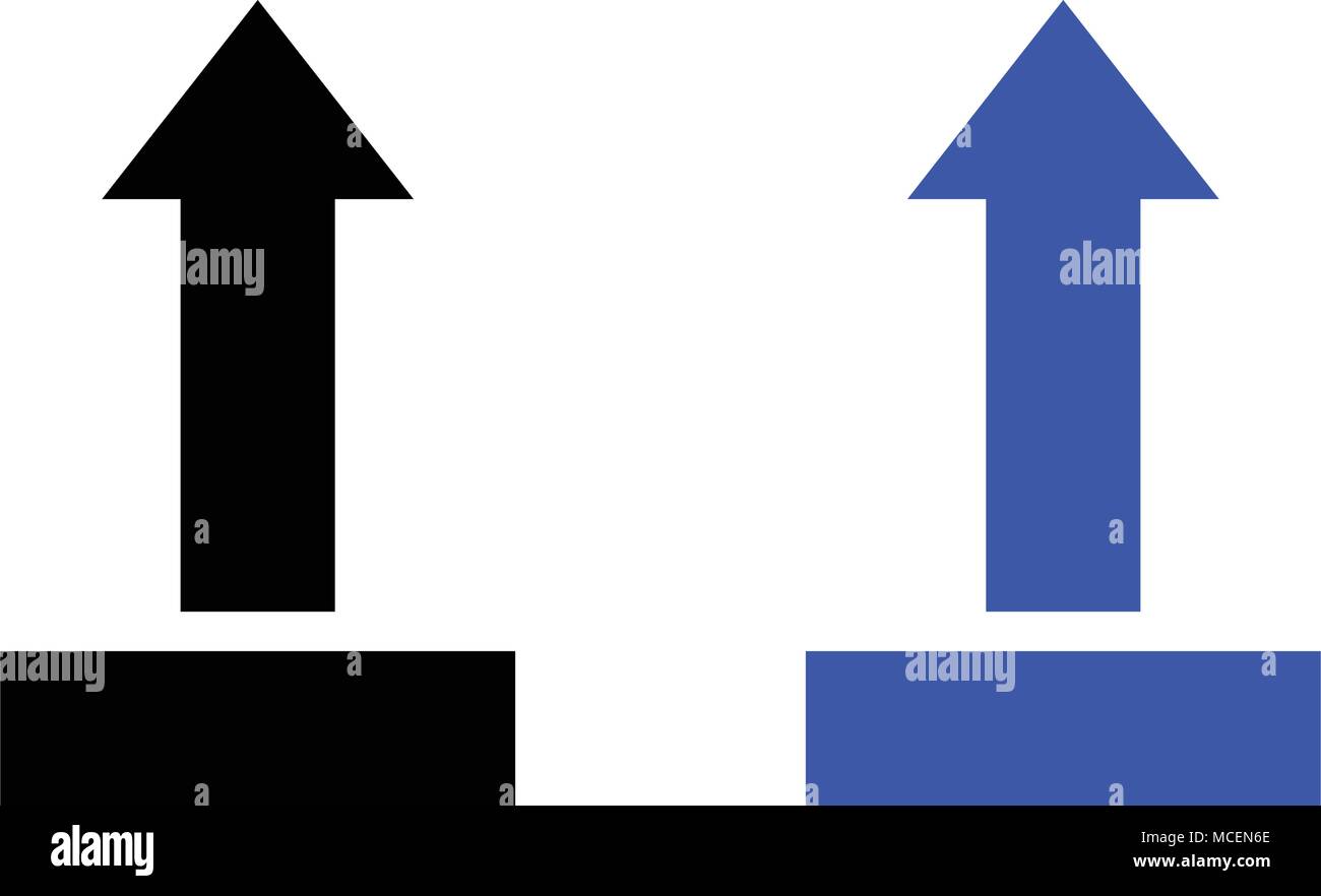 Upload flat icon. vector illustration. Black and Blue color Stock ...