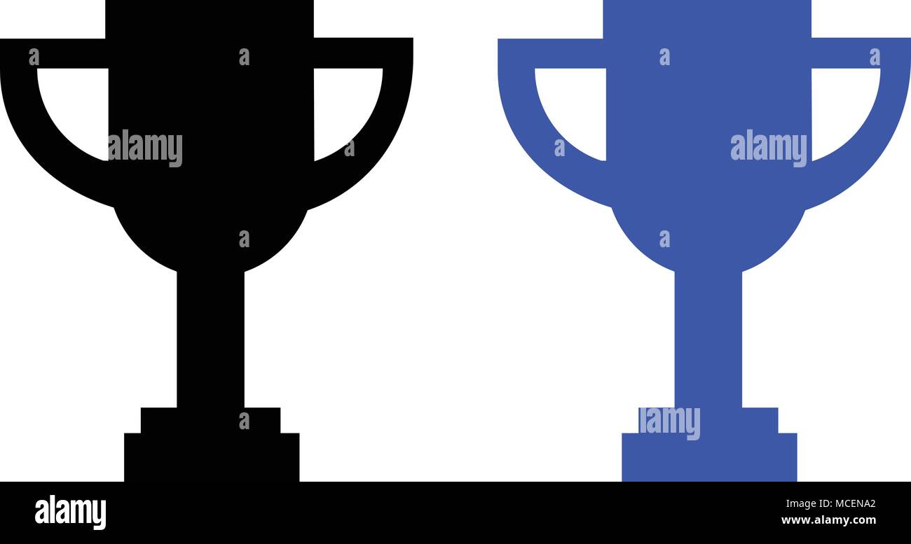 Winner cup icon. vector illustration. Black and Blue color Stock Vector ...