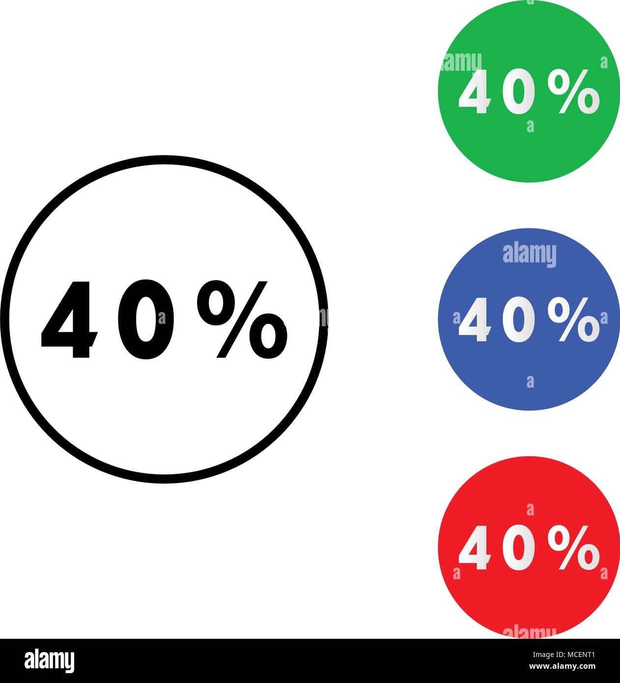 40 percent discount icon flat Stock Vector Images - Alamy