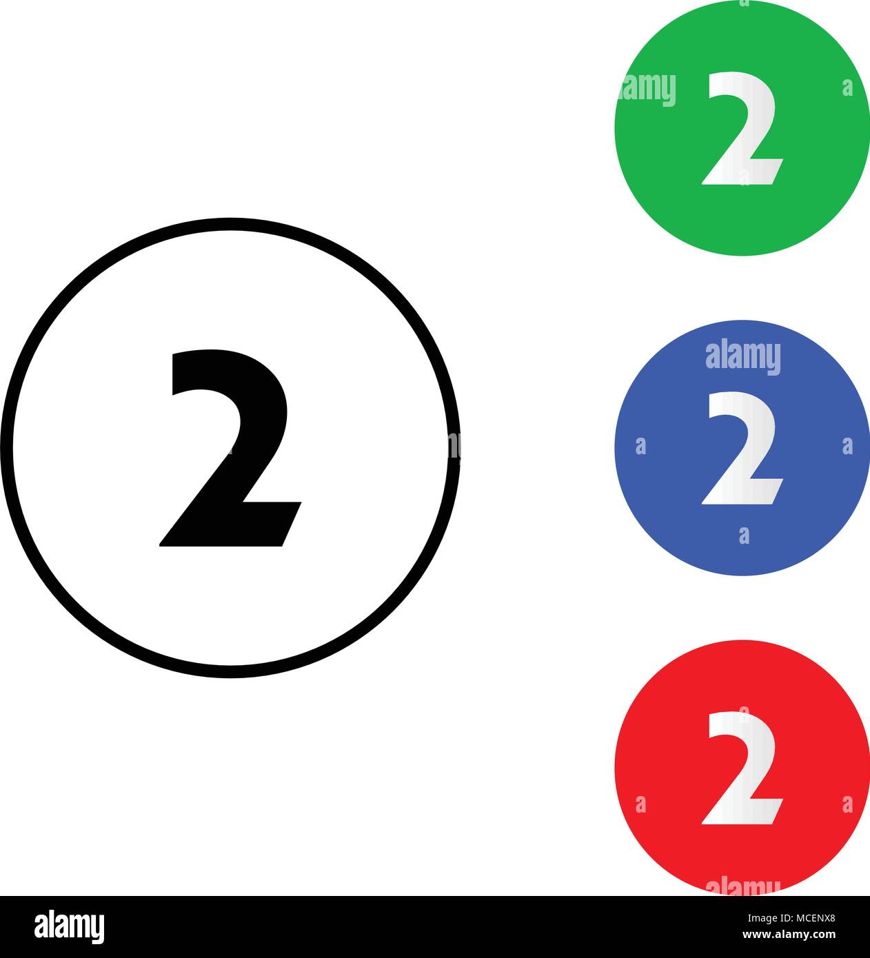 Digit two icon. vector illustration. flat and outline style Stock ...