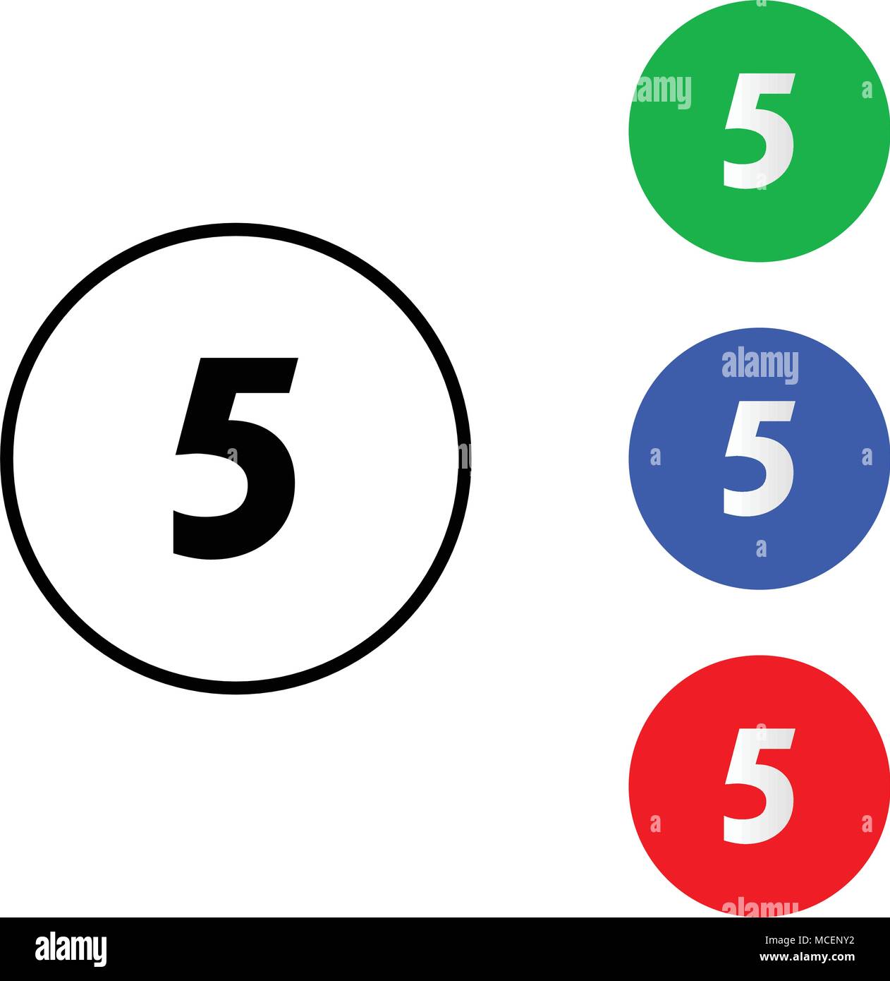Number 5 icon vector. vector illustration. flat and outline style Stock ...