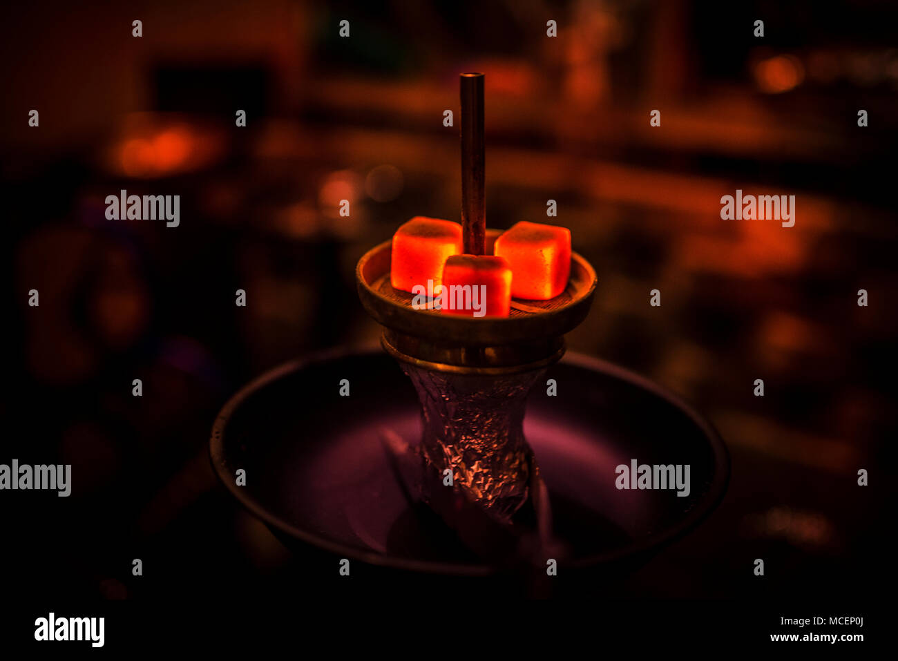 Shisha Hookah Pipes in a Lounge Bar Stock Photo - Alamy