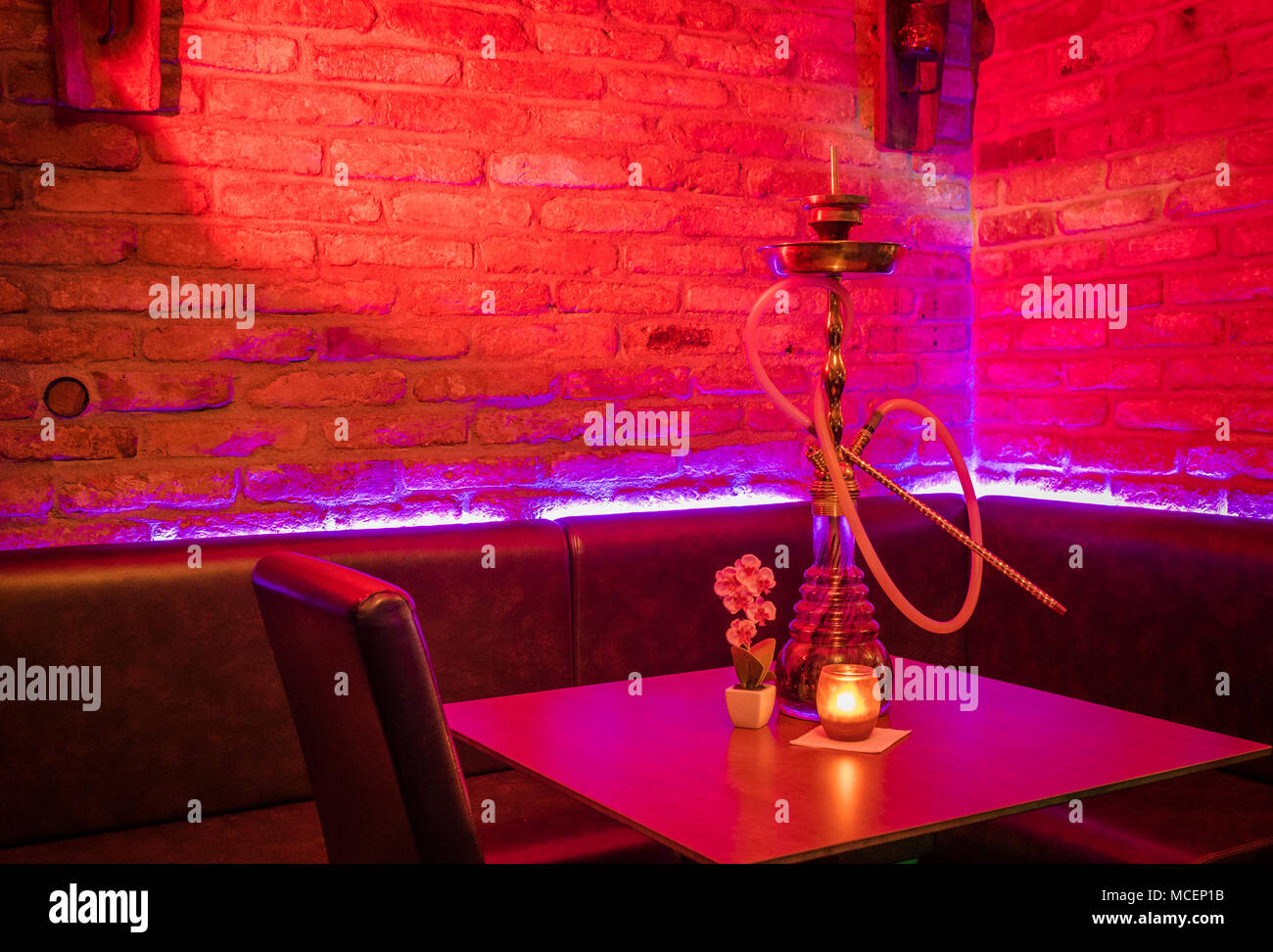 Shisha Hookah Pipes in a Lounge Bar Stock Photo - Alamy