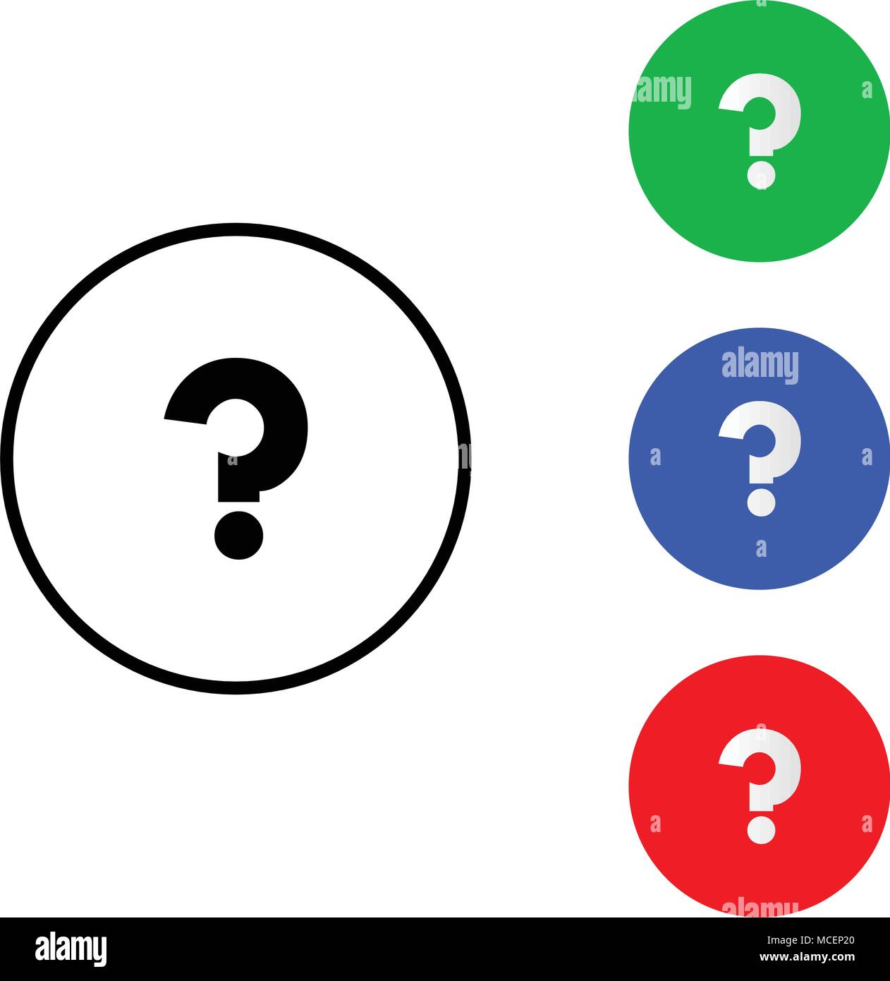 Question mark flat green on Stock Vector Images - Alamy