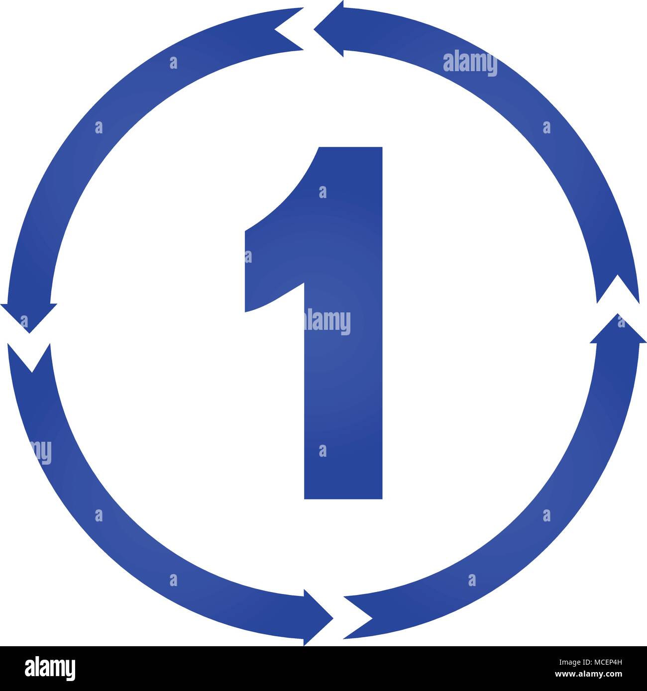 Number 1 sign turn icon. vector illustration. flat style Stock Vector ...