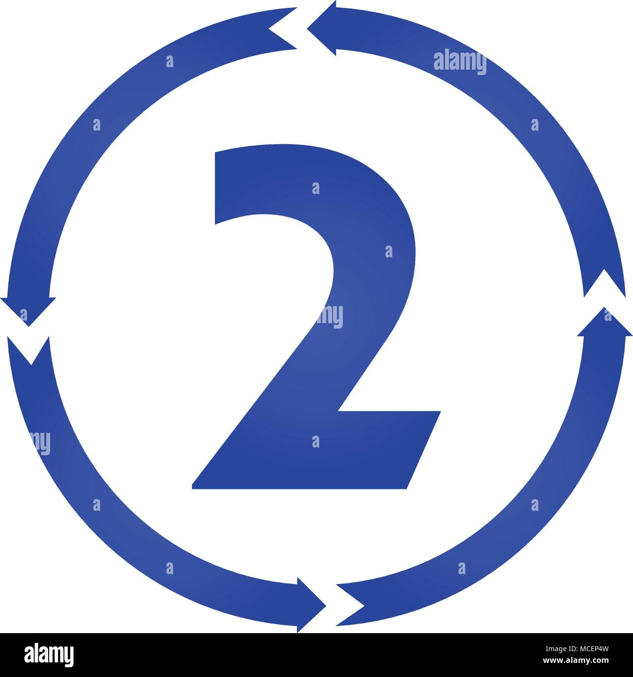 Number 2 sign turn icon. vector illustration. flat style Stock Vector ...