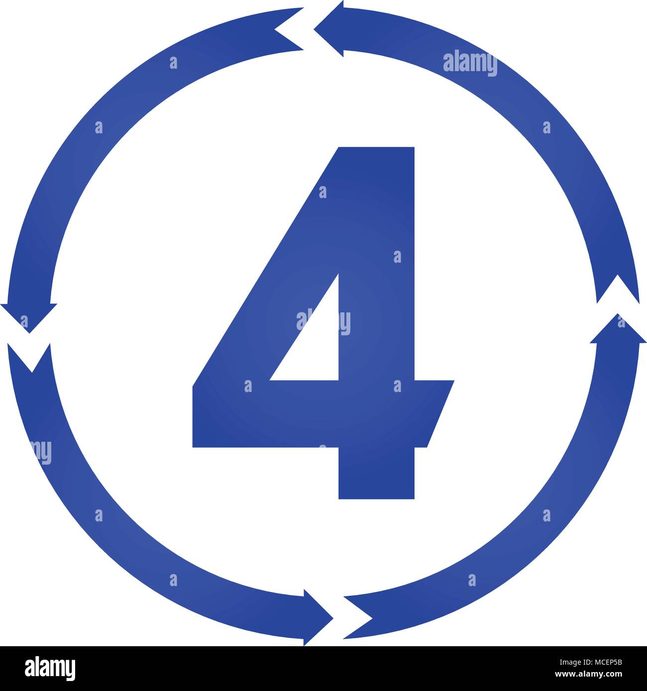 Number 4 sign turn iconvector illustration. flat style Stock Vector ...