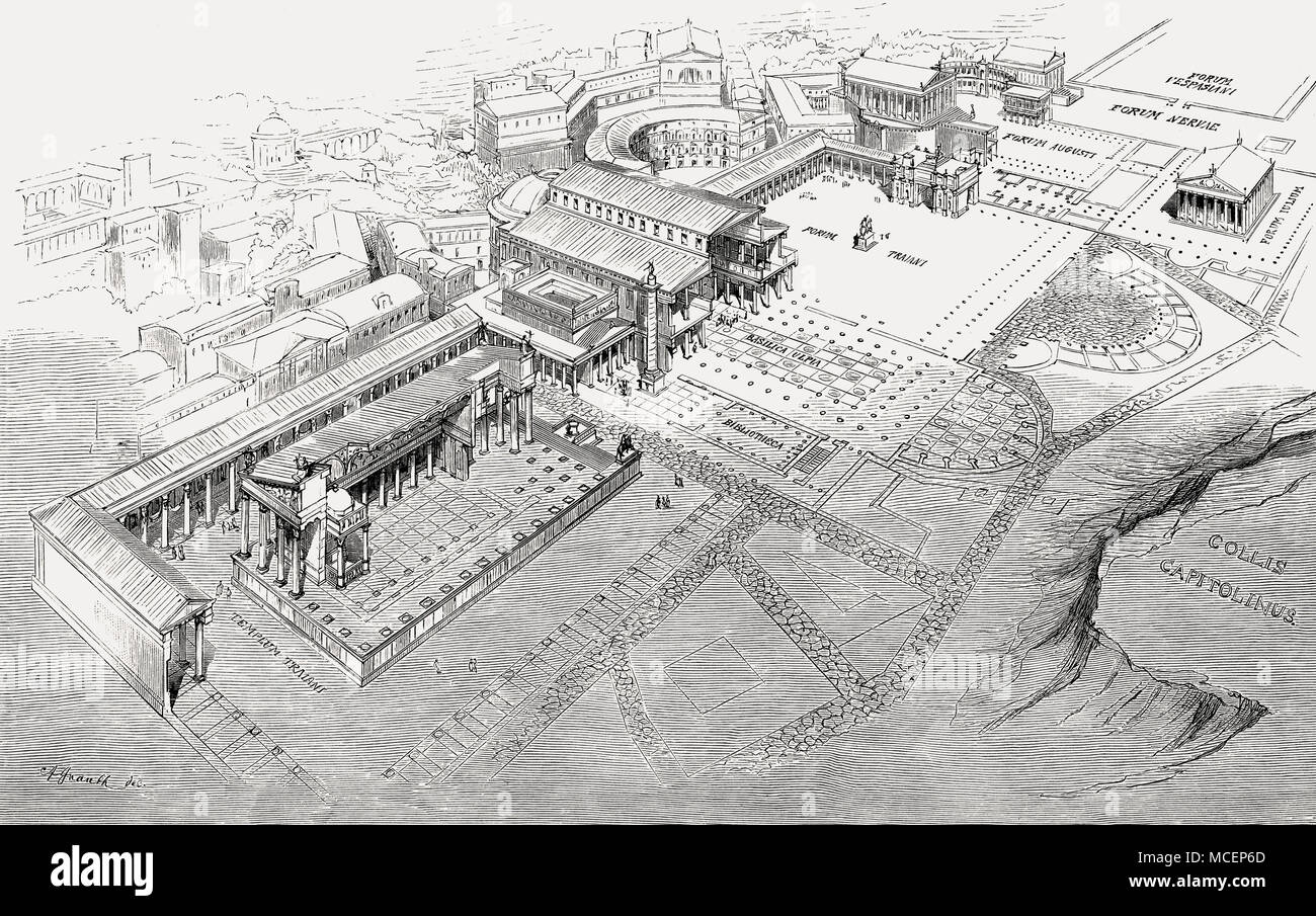 Reconstruction of the Imperial Fora in ancient Rome Stock Photo - Alamy